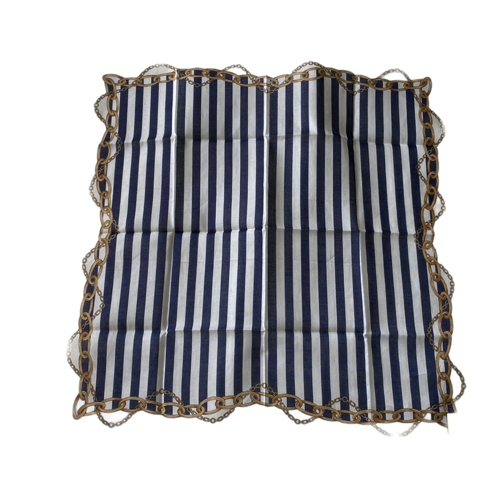 Fendi Designer Luxury Handkerchief Scarf In Whites, B… - Gem